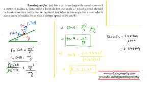 Worksheet - Circular motion - Banked curve with answers