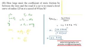 Worksheet - Circular motion - Unbanked curve with answers