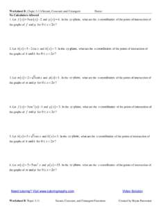 AP Precalculus worksheets 3.11B The Secant, Cosecant, and Cotangent ...
